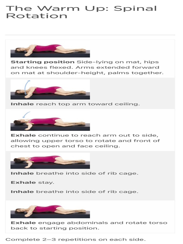 STOTT PILATES Warm Up Spinal Rotation Merrithew® | PDF