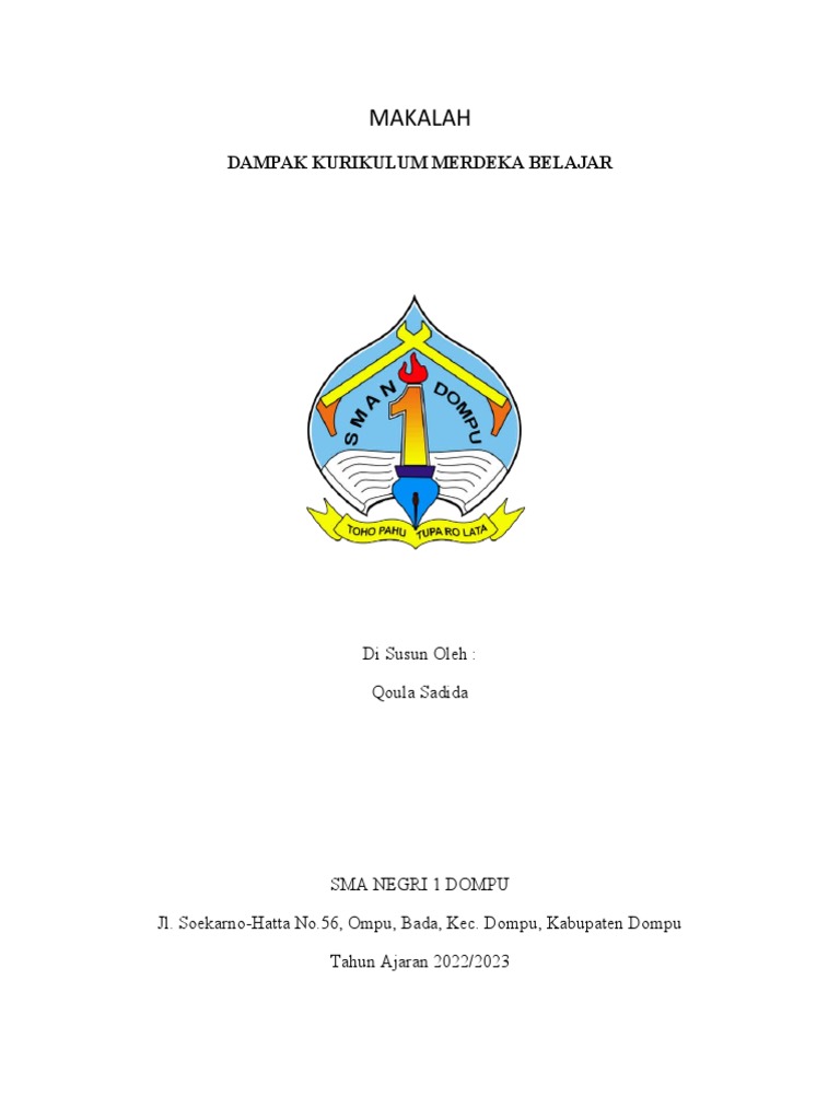 Makalah Kurikulum Merdeka Belajar Pdf