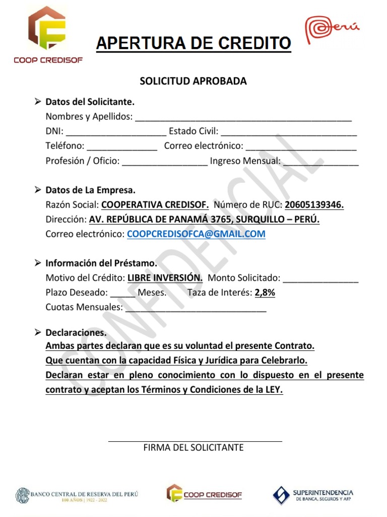 Solicitud Aprobada Coop | PDF