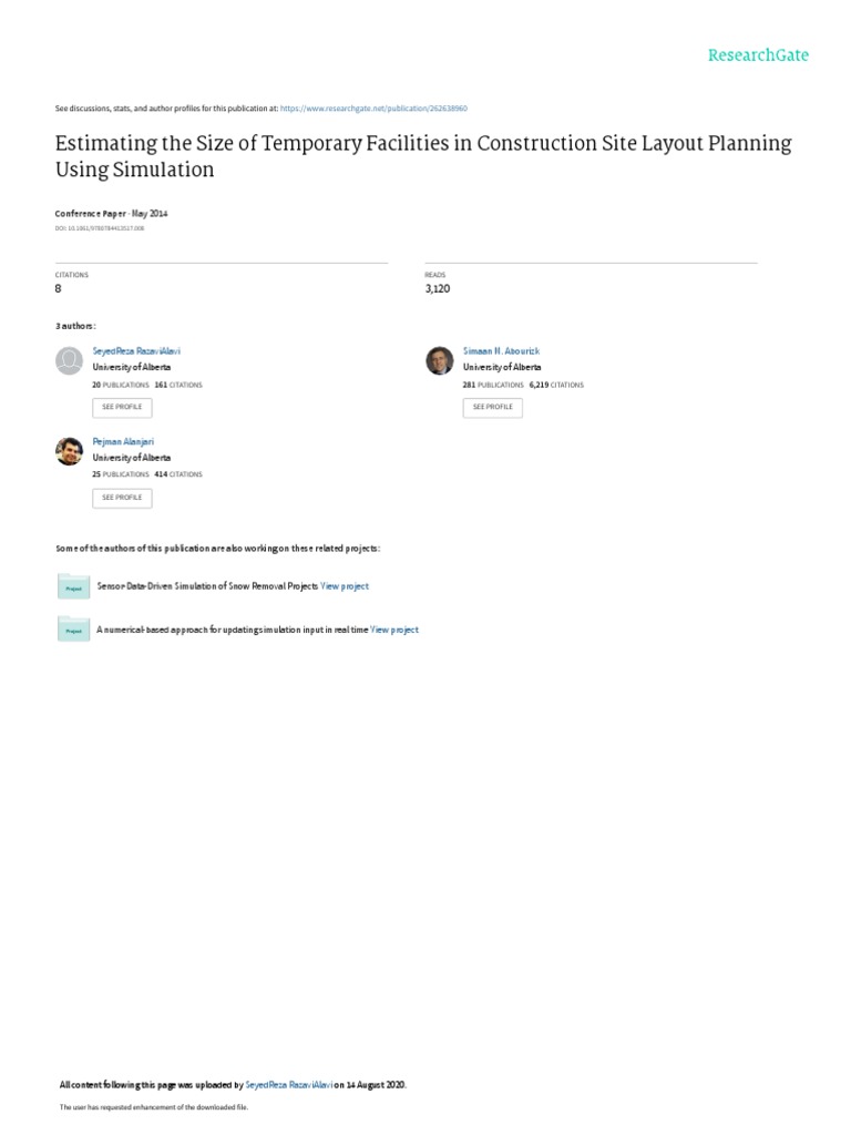 Estimating the Size of Activity-Dependent Temporary Facilities in Construction Projects Using ...