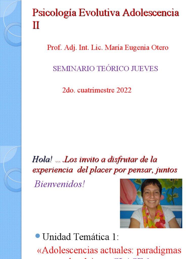 Clase 1 Teórico Unidad 1 Ma. Eugenia Otero | PDF | Subjetividad ...