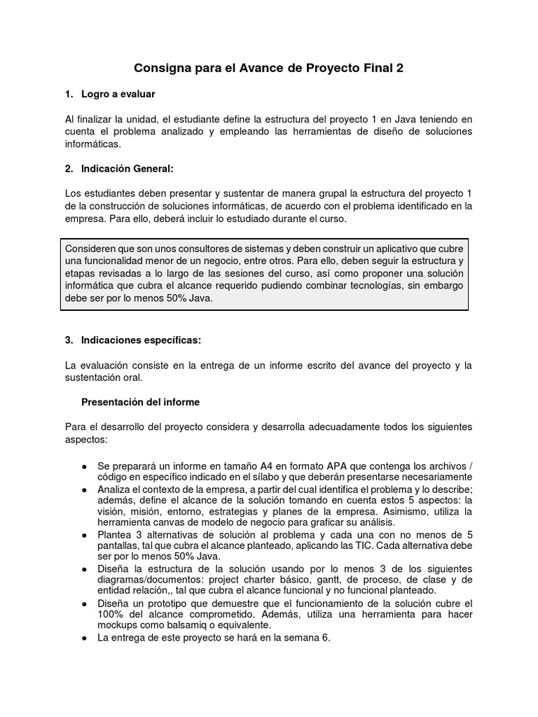 Avance Proyecto Final en Java | PDF | Java (lenguaje de programación) | Evaluación