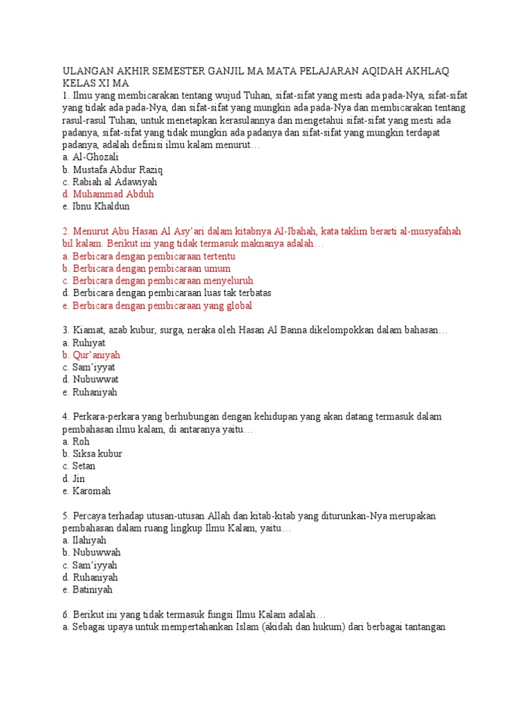 Soal Semester Ganjil | PDF