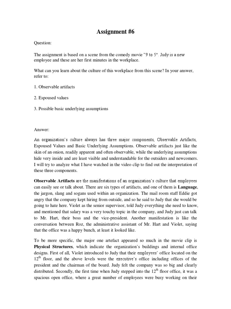 Answer To ADMS 2400 Assignment #6 | PDF | Psychological Concepts | Behavioural Sciences