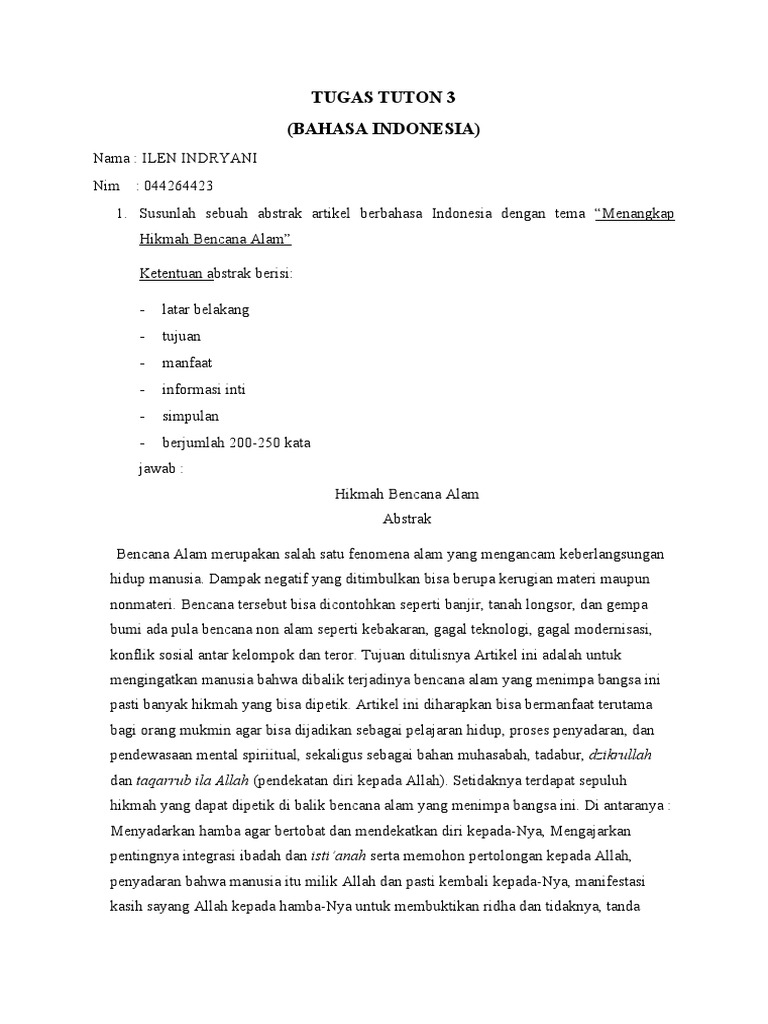 Tugas 3 Bahasa Indonesia | PDF | Karier & Perkembangan | Ilmu Sosial