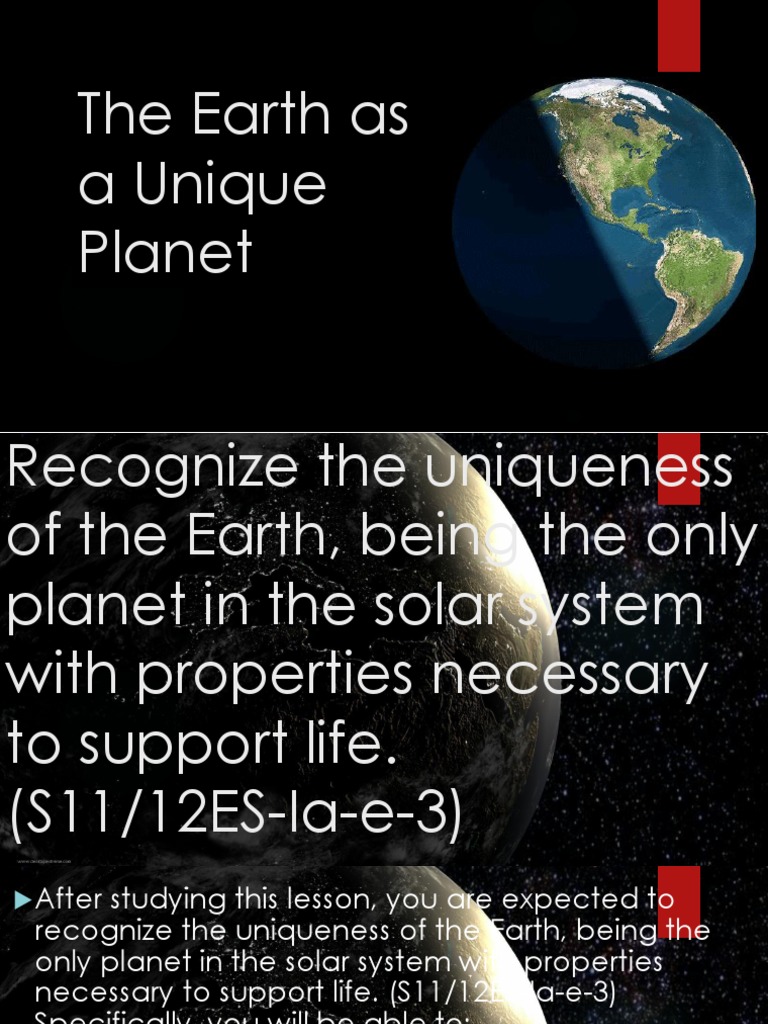 1 The Earth As A Unique Planet | PDF | Earth | Atmosphere
