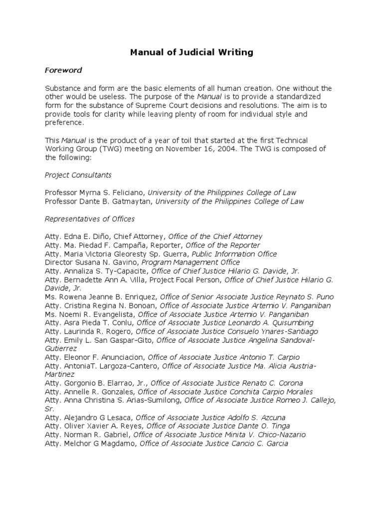 Manual of Judicial Writing | PDF | Bracket | Comma
