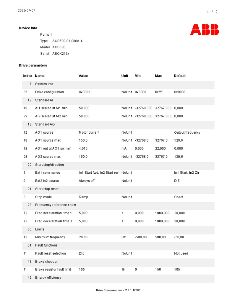 Parameterlista | PDF | Electrical Engineering | Manufactured Goods