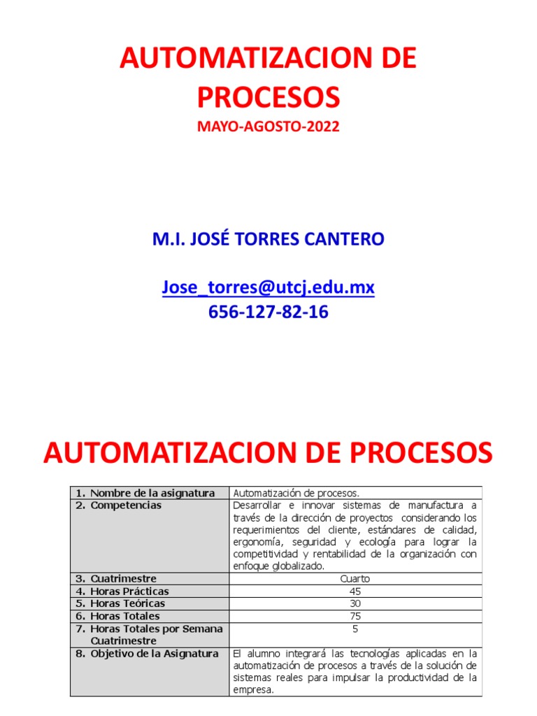 Presentacion de Automatizacion de Procesos MAYO 2022 | PDF | Automatización | Business