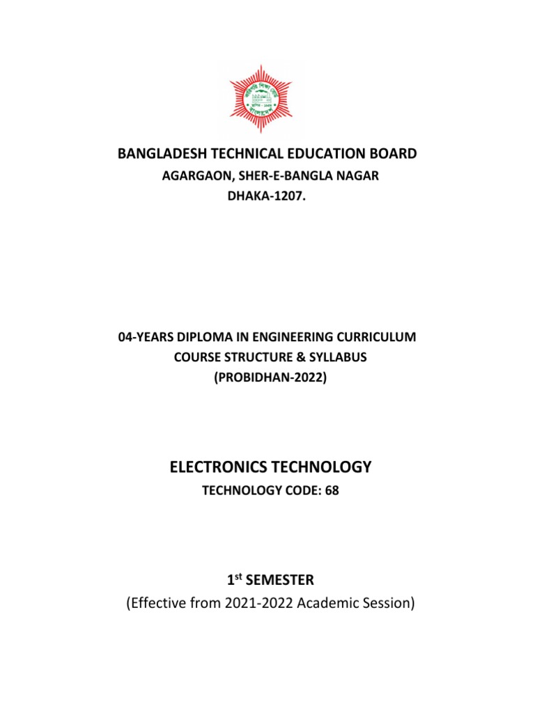 Electronics Technology Diploma Syllabus | PDF | Trigonometric Functions | Matrix (Mathematics)