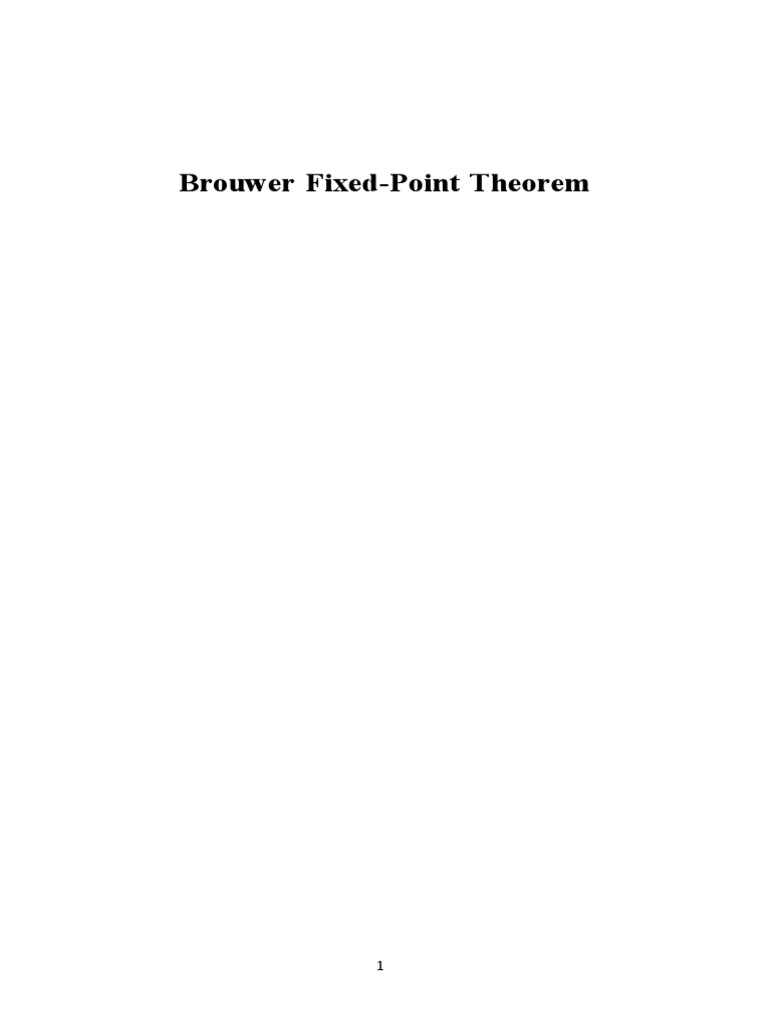 Brouwer Fixed-Point Theorem Explained | PDF | Continuous Function | Function (Mathematics)