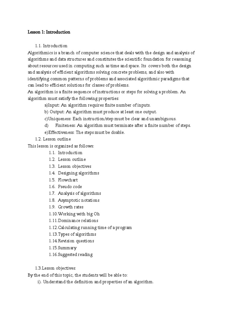 Lesson 1 | PDF | Algorithms | Computer Program