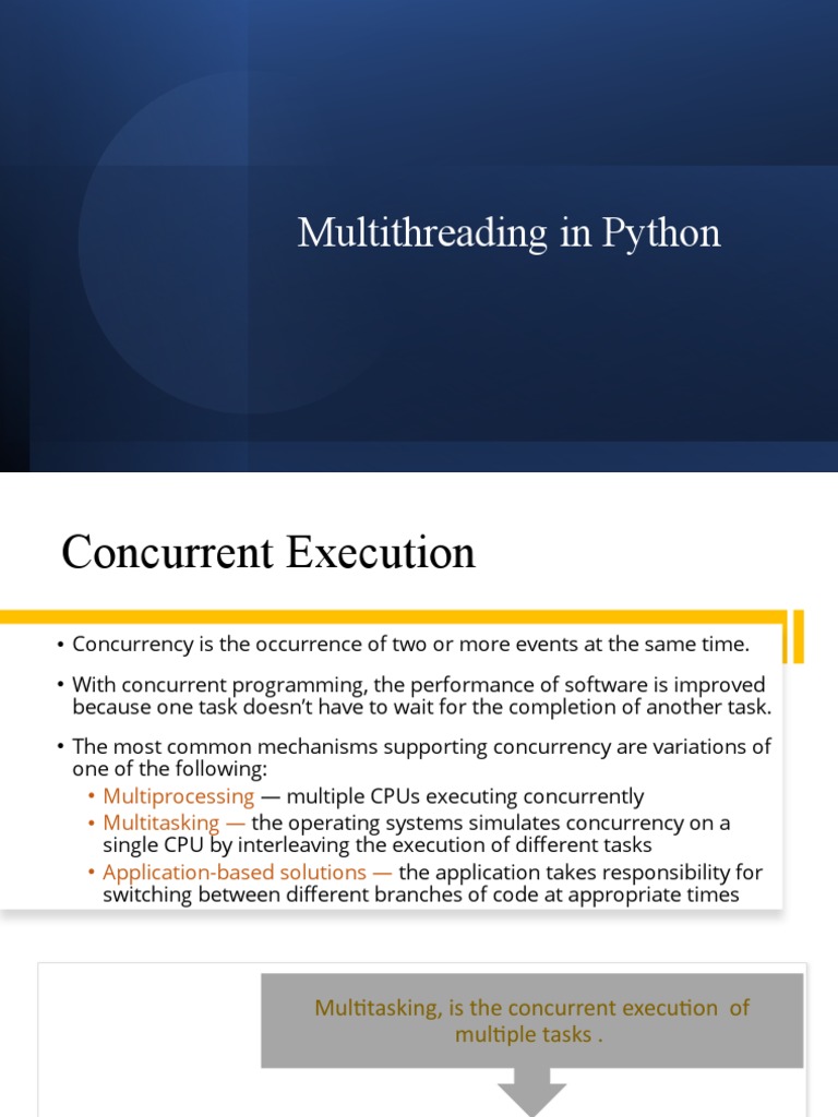Multithreading In Python Pdf Thread Computing Process Computing