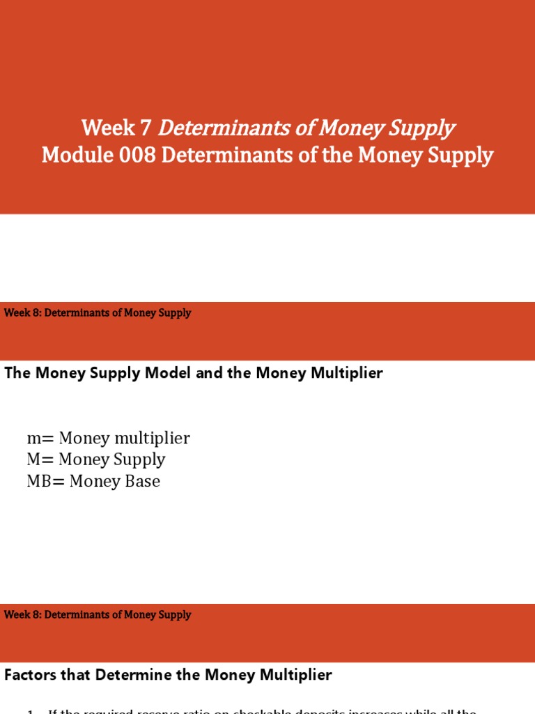Week 7 Module 008 Determinants of The Money Supply | PDF | Law
