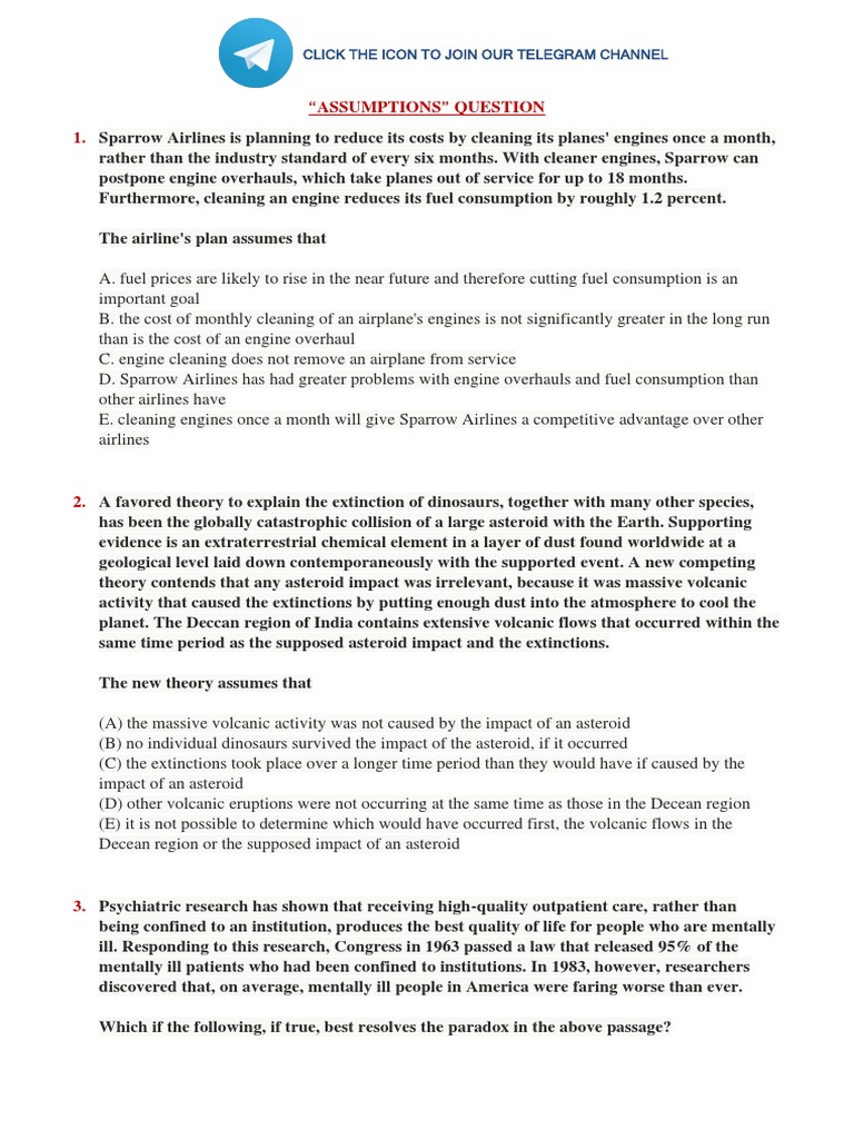 Critical Reasoning Questions Part | PDF | Startup Company | Small ...