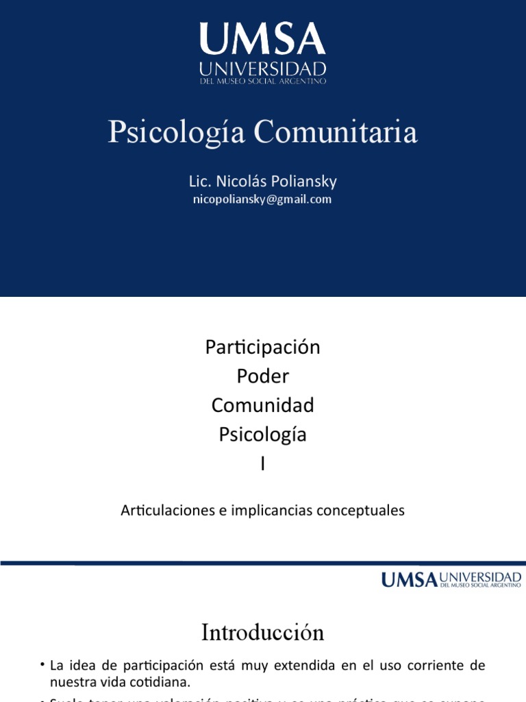 Participación, Poder, Comunidad 1. UMSA | PDF | Toma de decisiones | Sicología