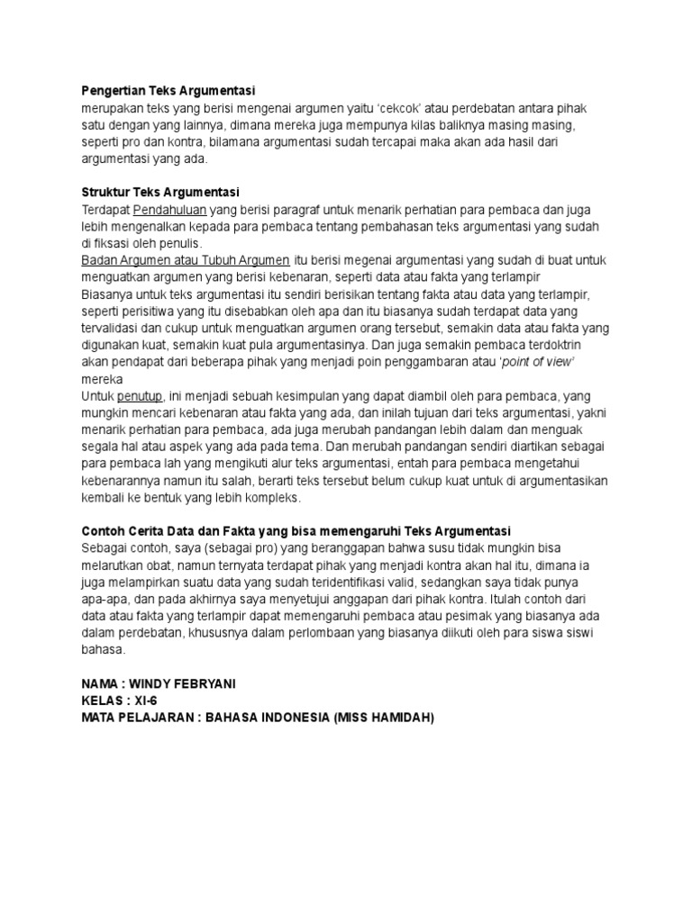 Teks Argumentasi | PDF