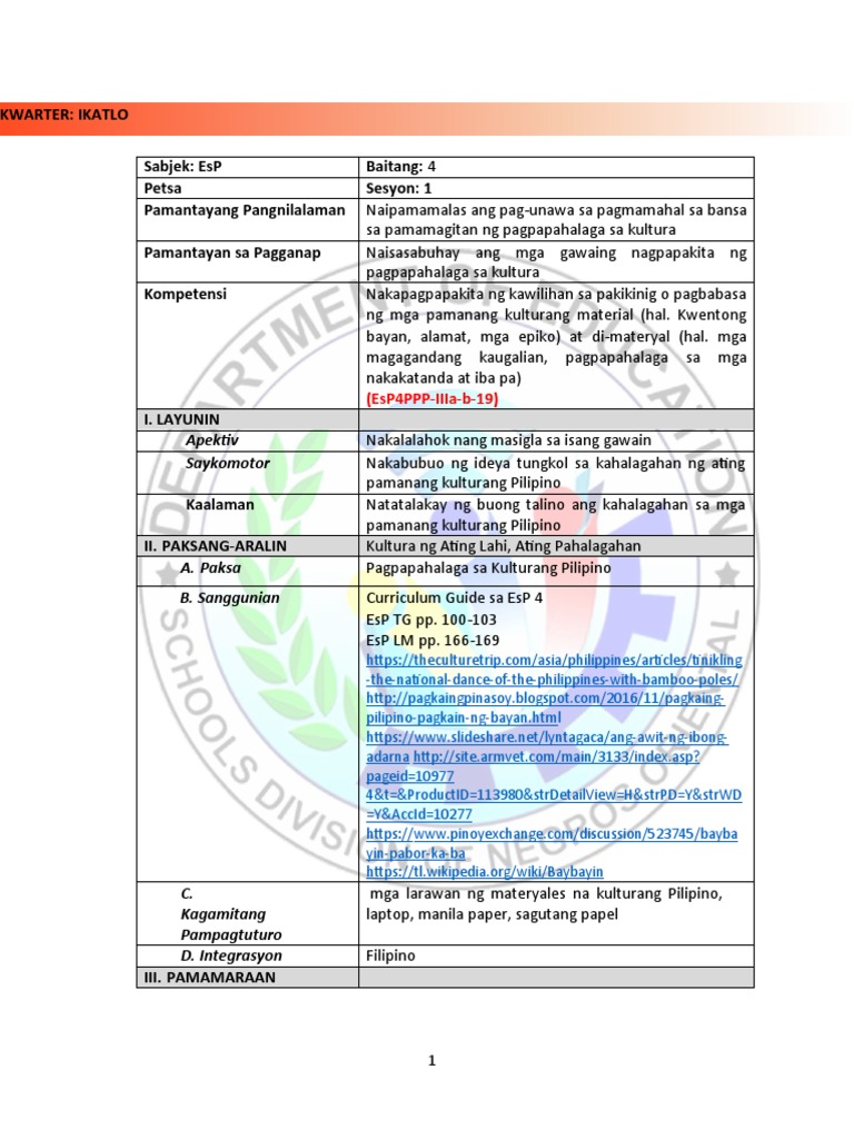 Esp4 q3 Module 1 7 LP | PDF