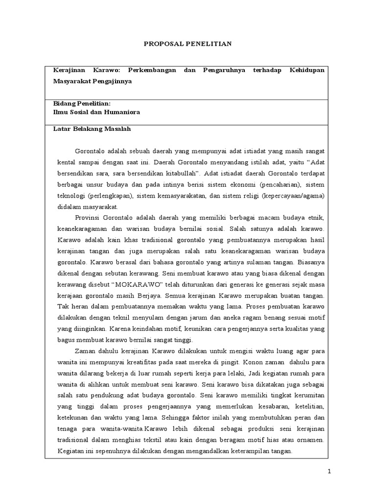 Proposal MYRES Karawo | PDF