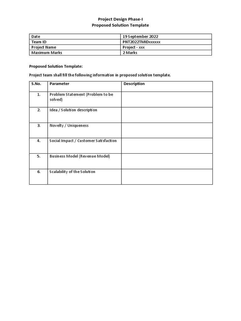 Proposed Solution Template | PDF Proposed Solution Template | PDF
