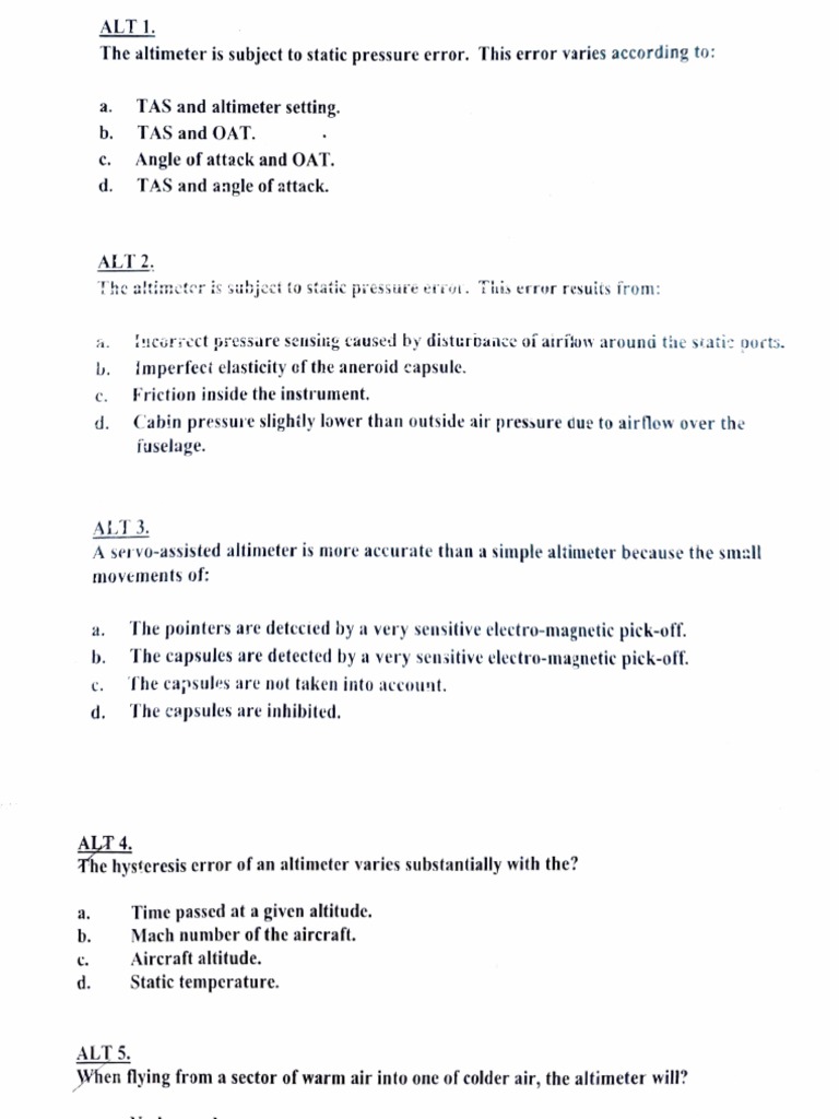 Altimeter Errors and Pressure Altitude | PDF | Altimeter | Altitude
