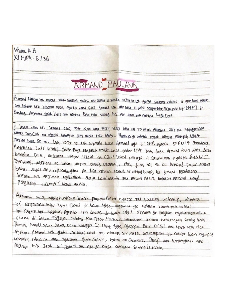 Vreya - Biografi Armand Maulana | PDF