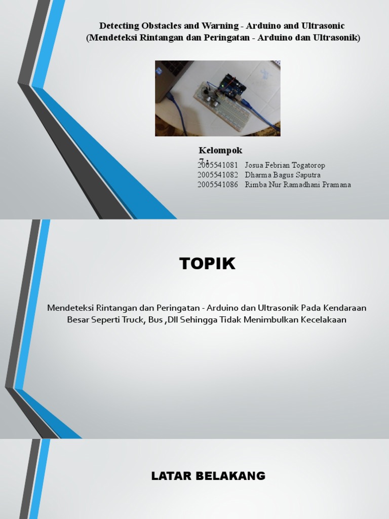 Kelompok 7 - 081 - 082 - 086 - Detecting Obstacles and Warning - Arduino and Ultrasonic | PDF