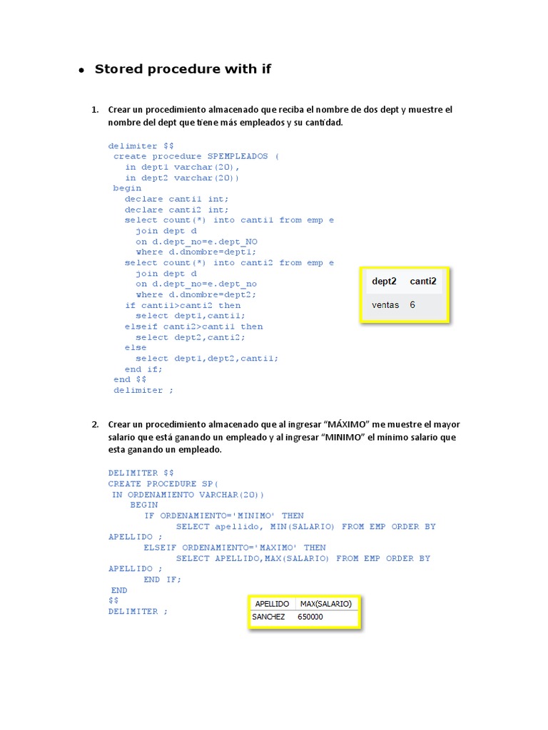 Stored Procedure With If | PDF