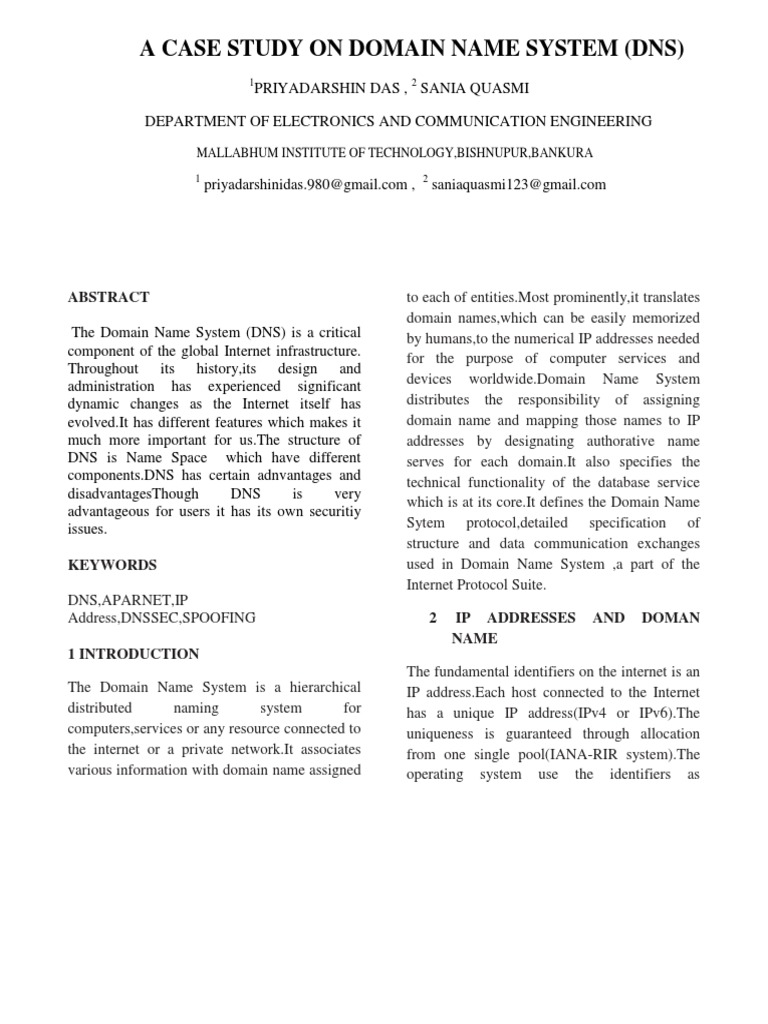 Case Study-DNS | PDF | Domain Name System | Domain Name