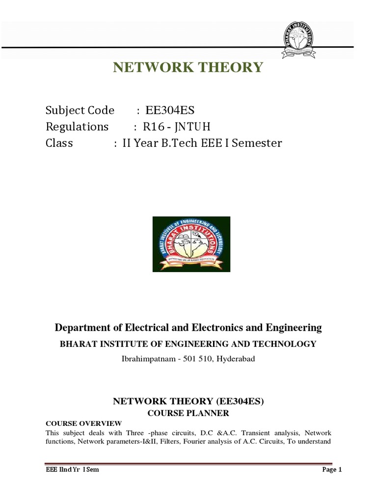 Eee NT | PDF | Inductance | Network Analysis (Electrical Circuits)