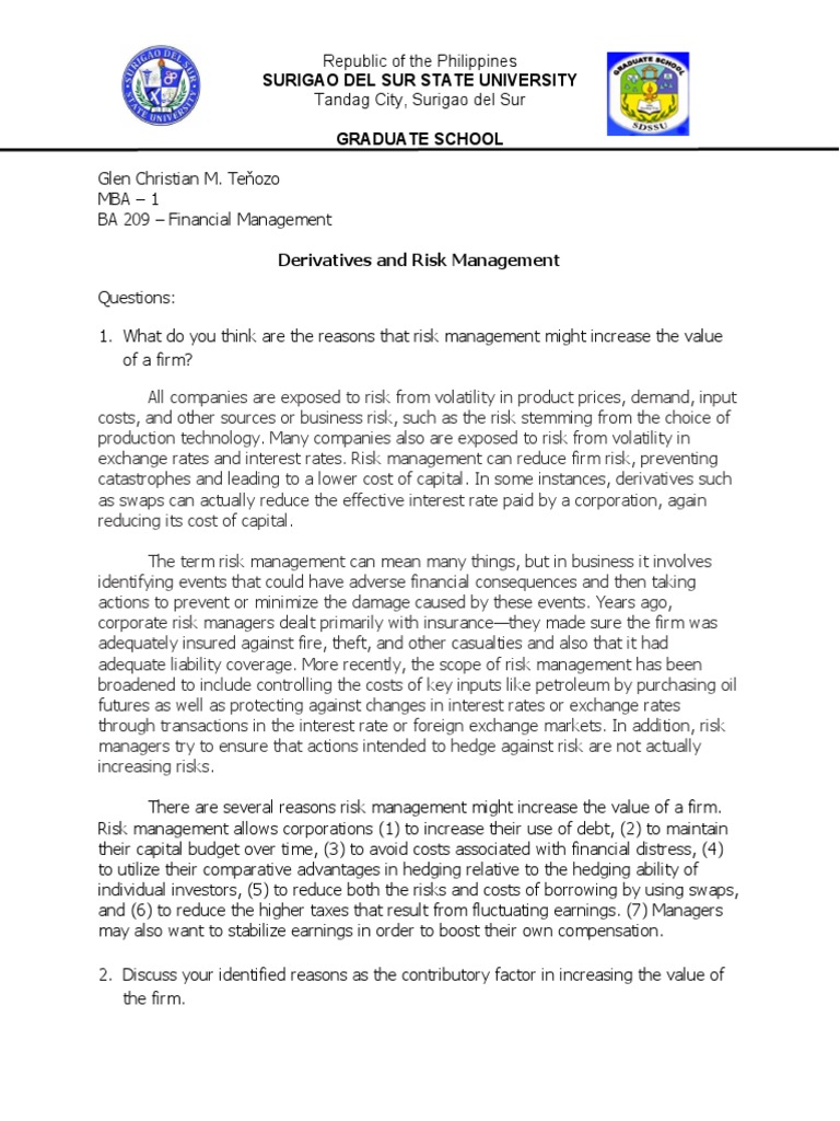 GCMT Finals (Derivatives and Risk Management) | PDF | Finance & Money ...