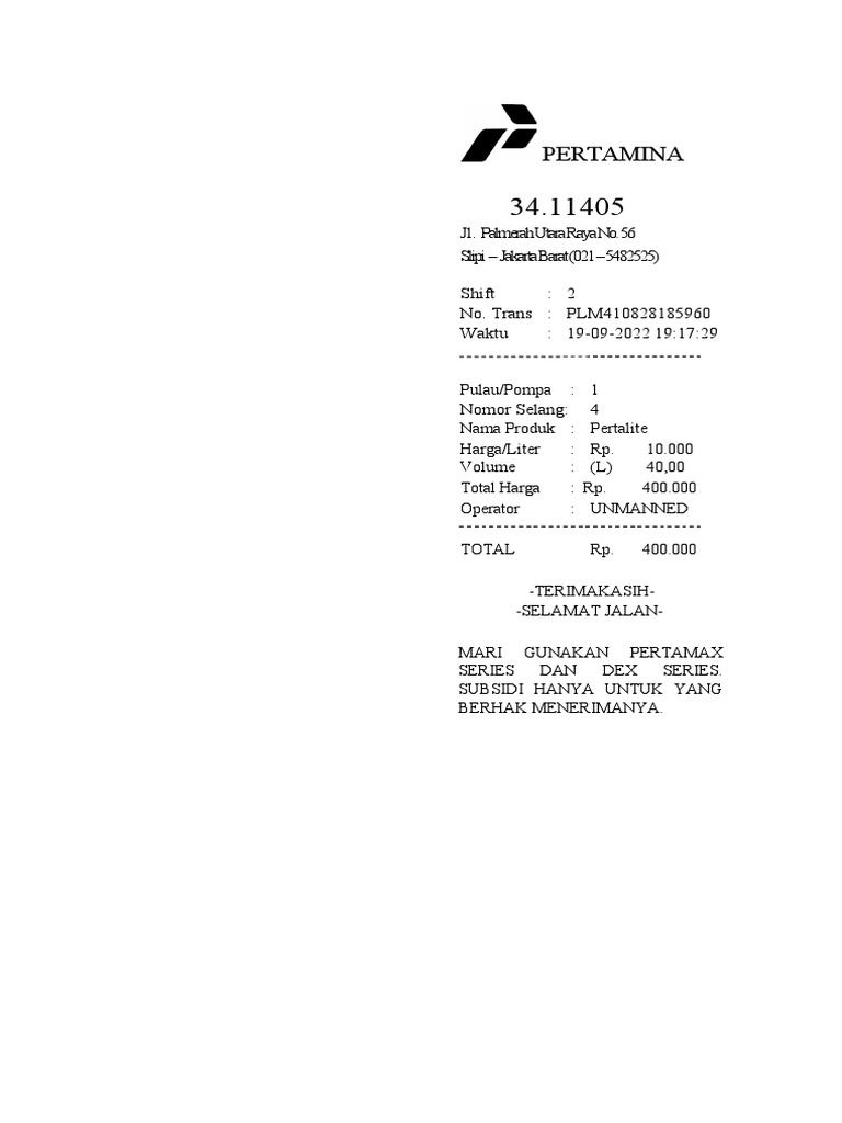 PDF Struk Bensin Editan | PDF