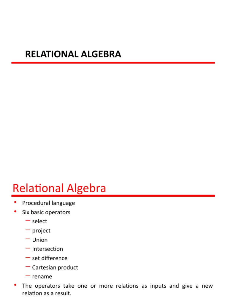 DBMS Unit 4 - Relational Algebra | PDF | Relational Model | Mathematics