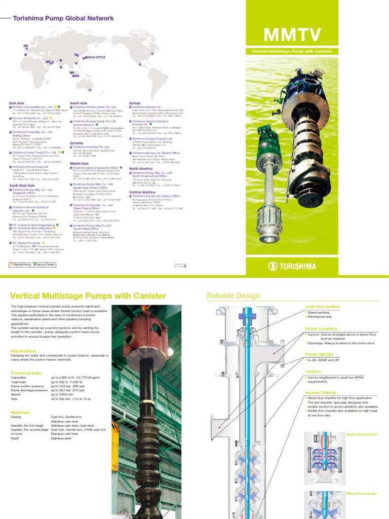 PUMP MMTV Vertical Mixed Flow Multistage Pump With Canister | PDF ...