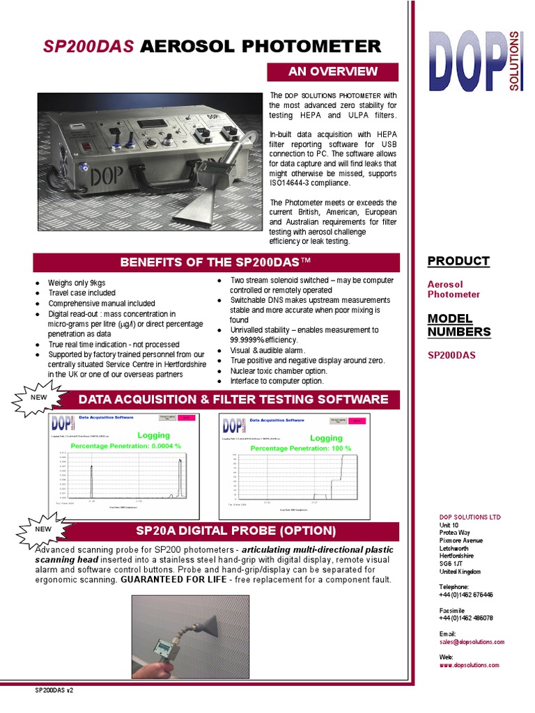 Fotometro-Sp200das-Dop-Solutions Man | PDF | Calibration | Flow Measurement