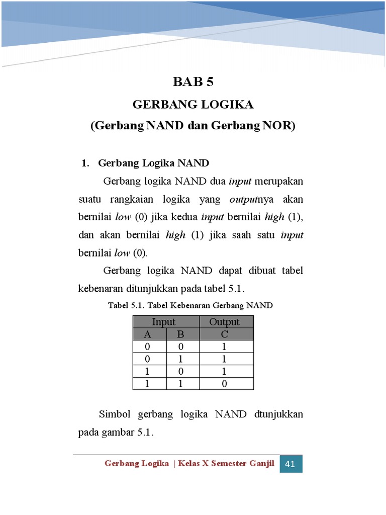 Jobsheet5 BAB 2 - Gerbang NAND-NOR | PDF
