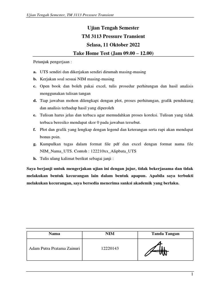 Interpretasi Data Uji Tekanan Sumur Eksplorasi Lapangan Baru | PDF