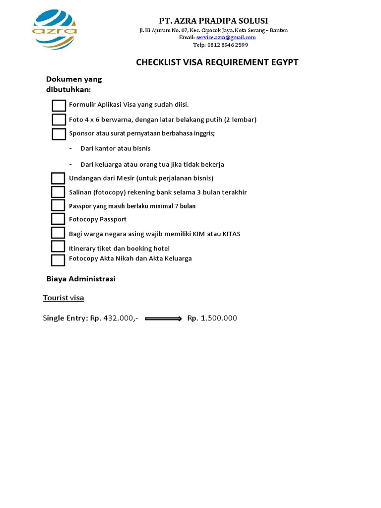 MESIR CHECKLIST REQ - Idn | PDF