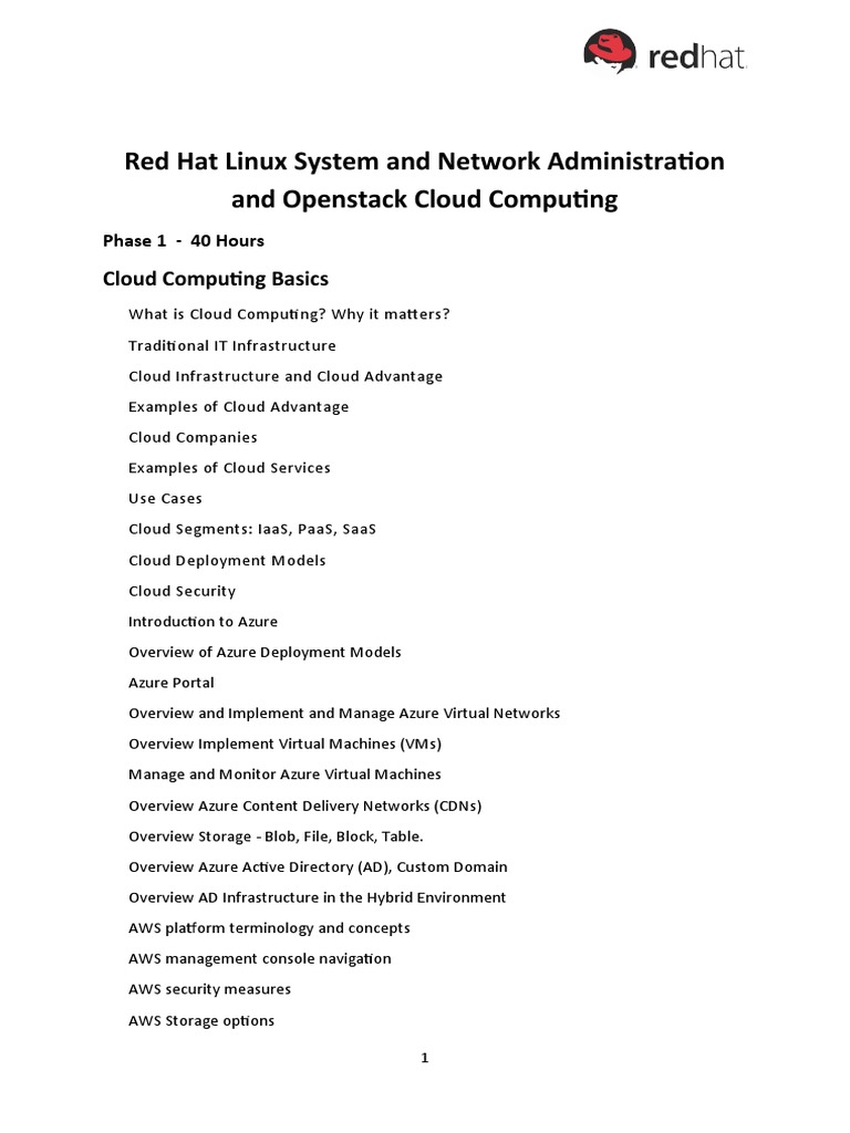 Cloud Curriculum | PDF | Open Stack | Cloud Computing