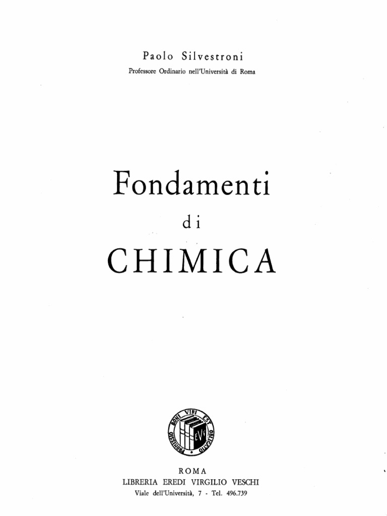 Fondamenti Di Chimica (Paolo Silvestroni) | PDF