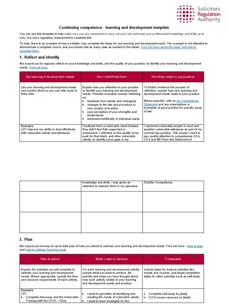 Developing Competence Through Reflection and Planning: A Template for ... Developing Competence Through Reflection and Planning: A Template for ...
