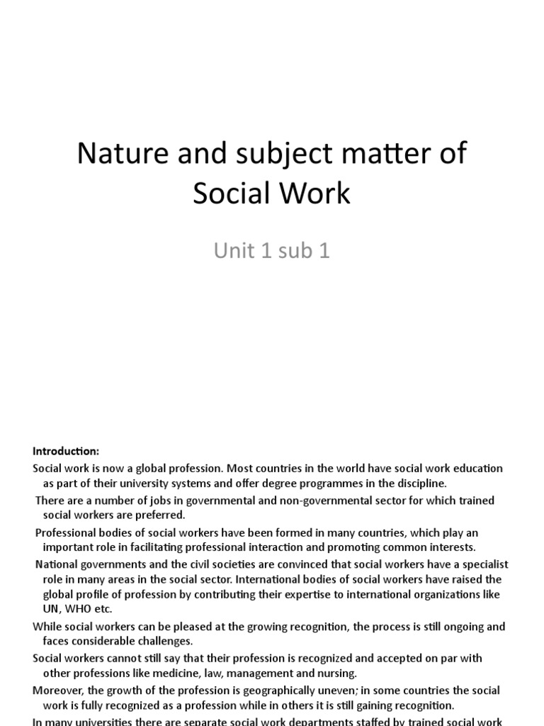 Introduction To Social Work | PDF | Social Work | Empowerment