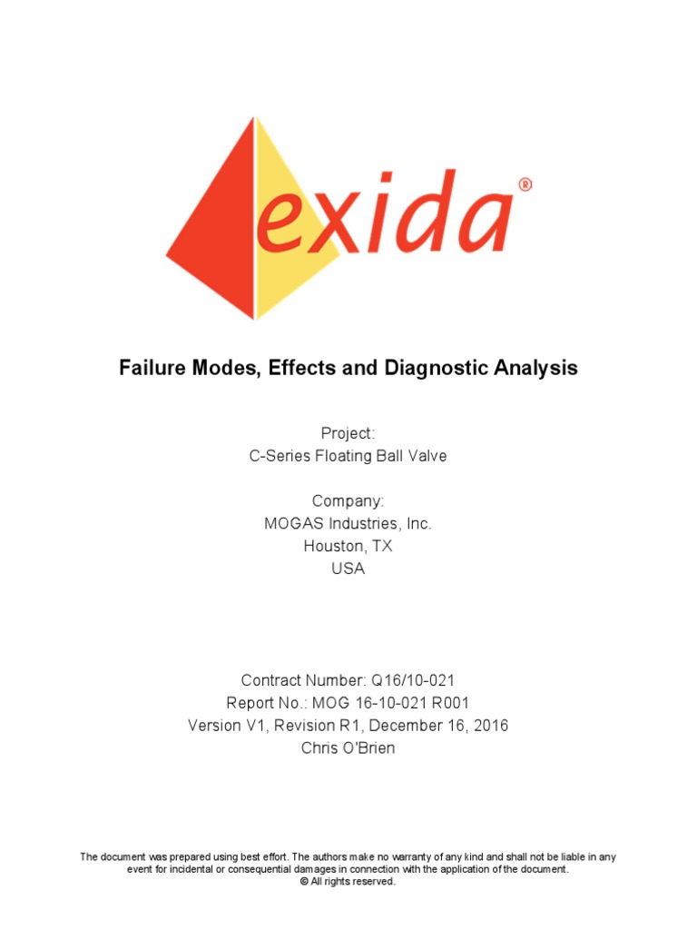 FMEDA - C-Series Floating Ball Valve | PDF | Reliability Engineering ...