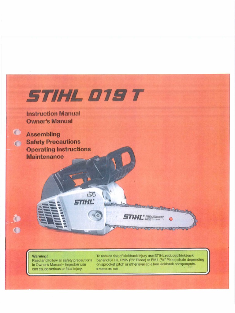 Stihl 019 T Instruction Manual | PDF