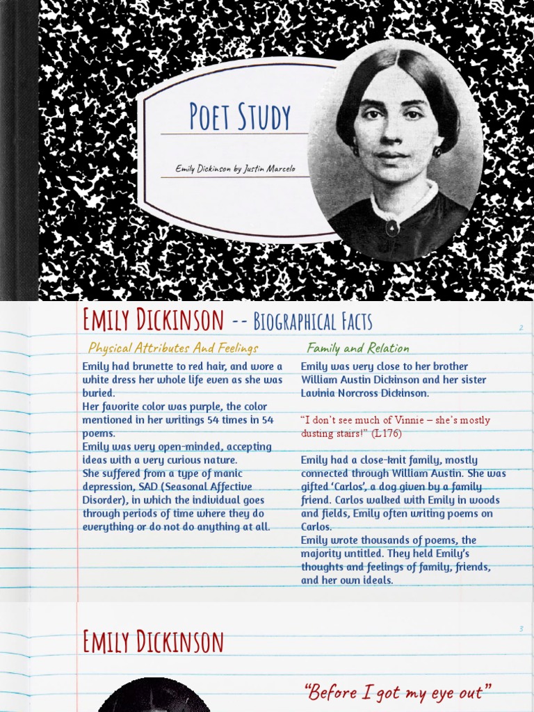 Poet Study - Emily Dickinson | PDF | Emily Dickinson | Psychology