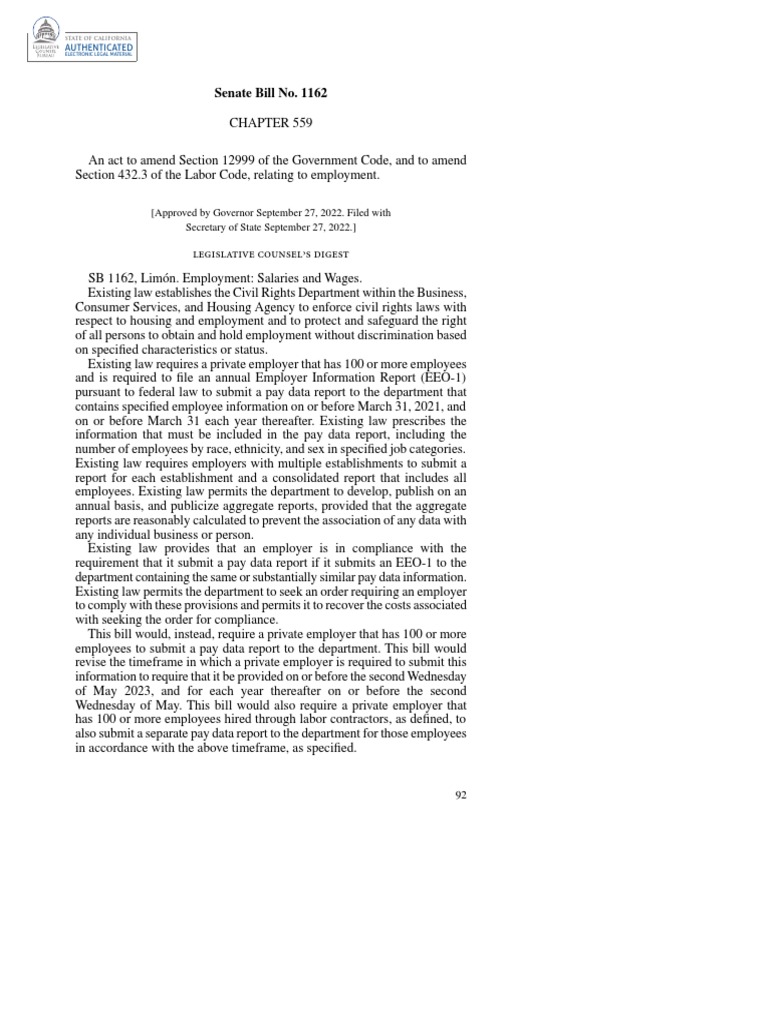 Senate Bill No. 1162/ California | PDF