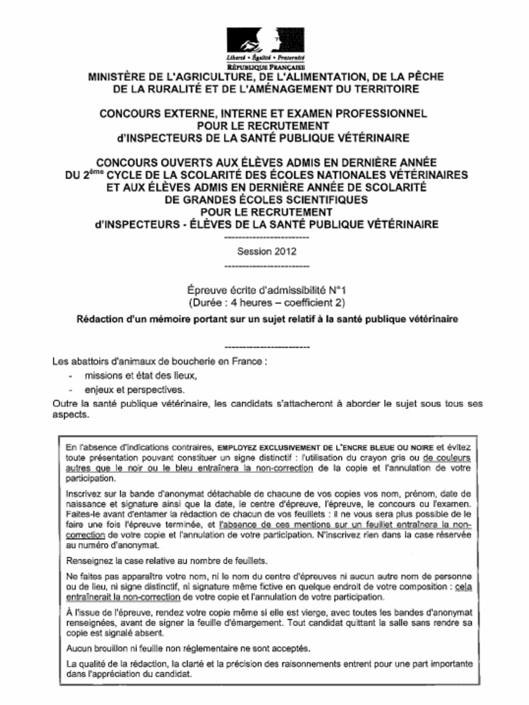 Epreuve Écrite 1 Rédaction D Un Mémoire | PDF