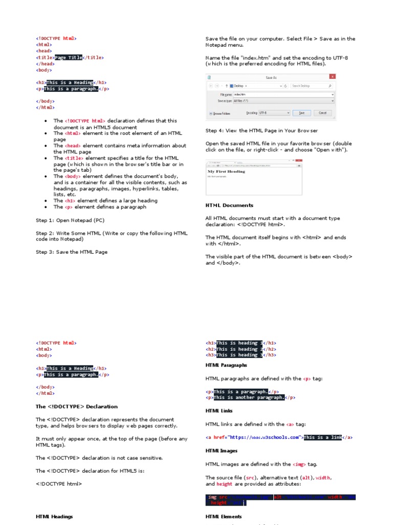 HTML | PDF | Hyperlink | Html Element