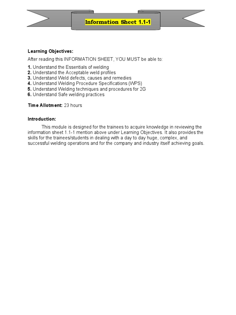Learning Objectives | PDF | Welding | Construction