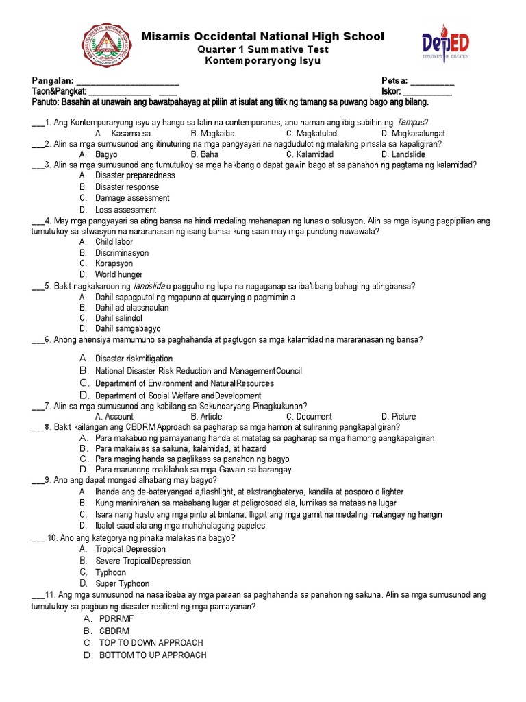 AP10 Q1 RBI-PM Summative-Test-2 | PDF